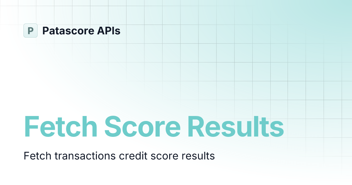 Fetch Score Results | Patascore APIs